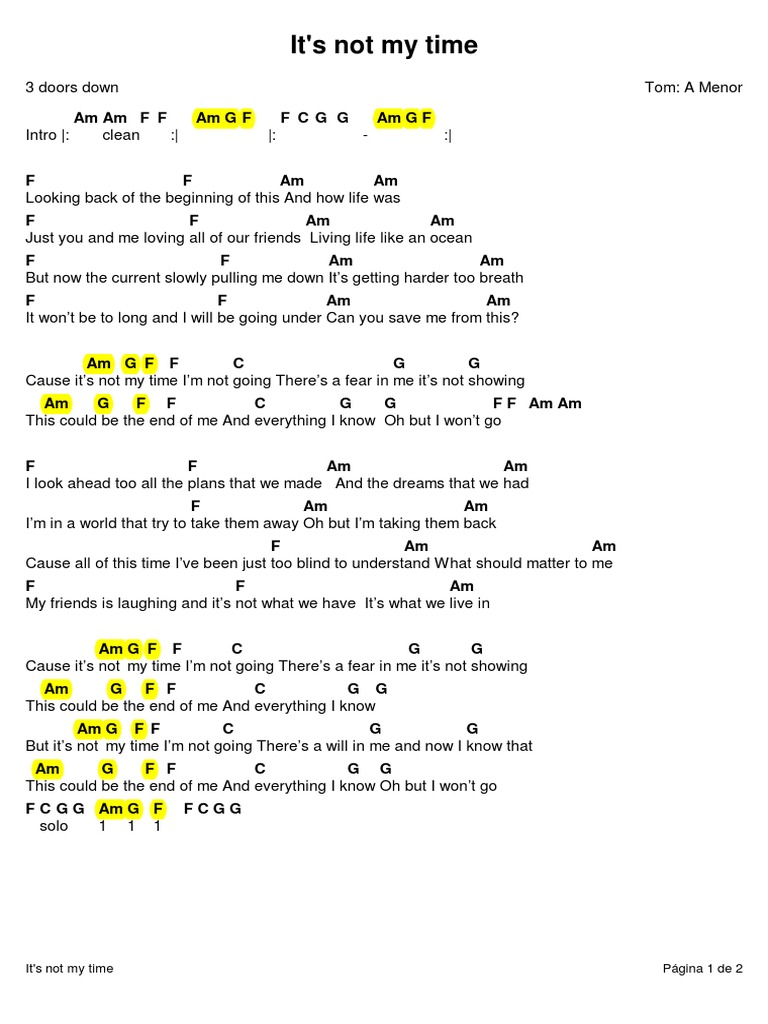 3 Doors Down - It's Not My Time - Marcada 2 | PDF | Leisure