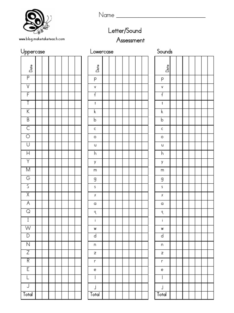 letter-sound-assessment | Letter Case | Cognition
