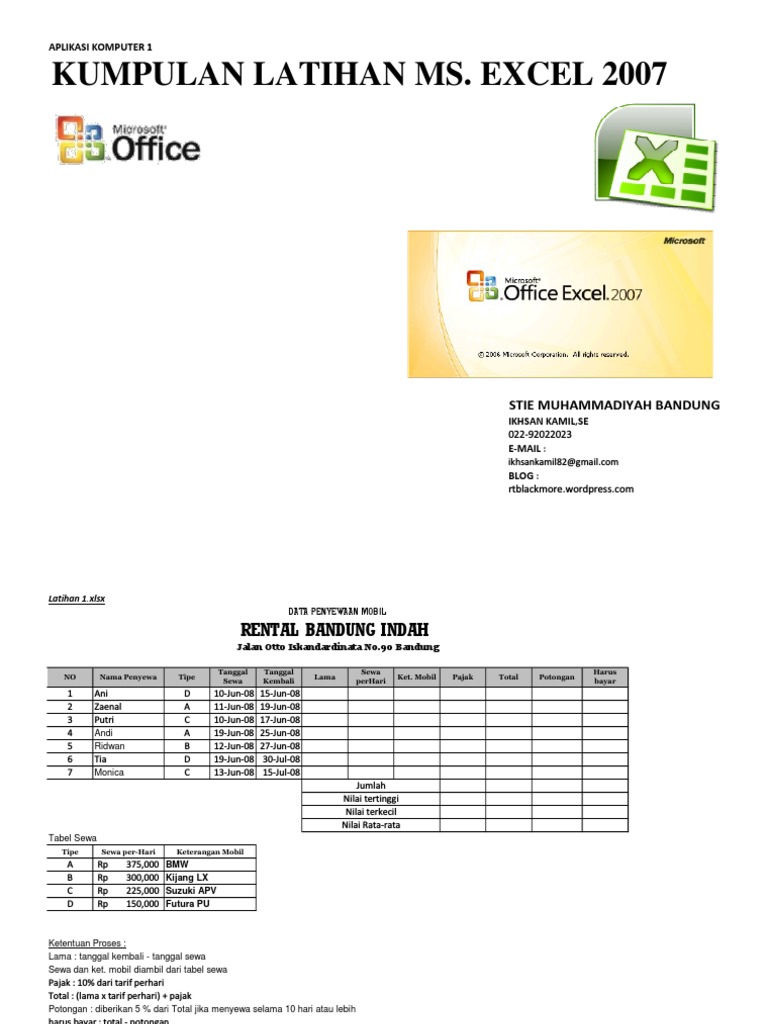 Kumpulan Latihan Excel | PDF