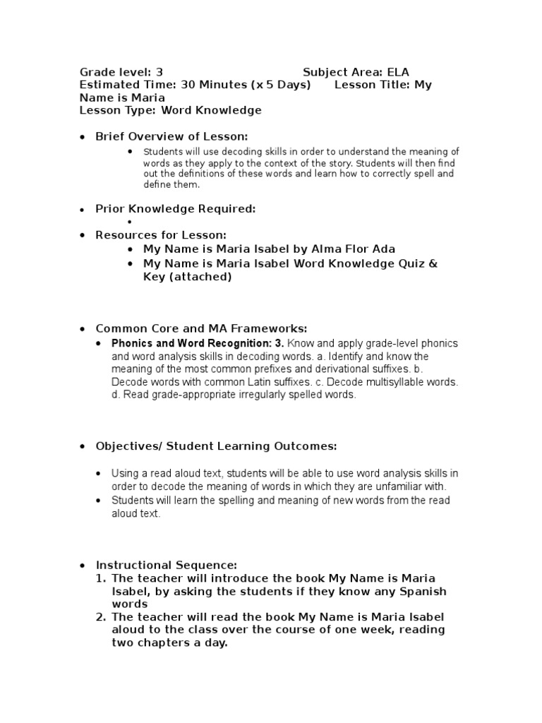 Grade 3 Word Knowledge Lesson | PDF | Phonics | Reading (Process)