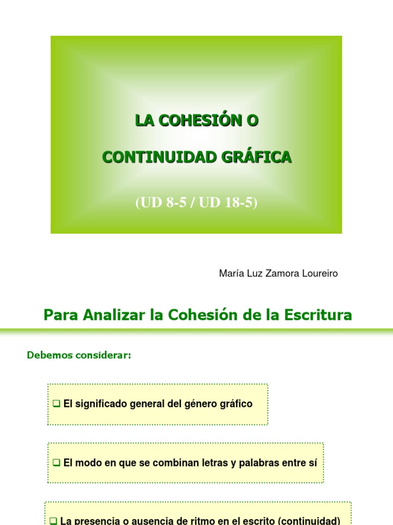 Cohesion Grafica Material PDF | PDF | Ritmo | Palabra