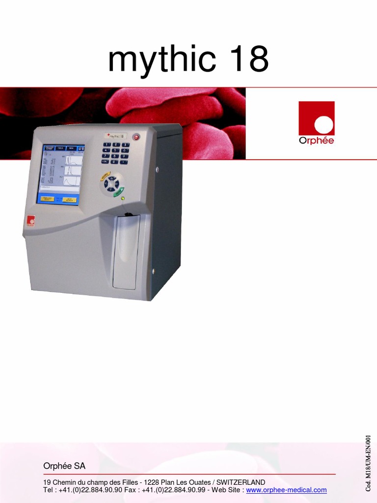 Orphee Mythic 18 Hematology Analyzer - User Manual | PDF | Radio ...