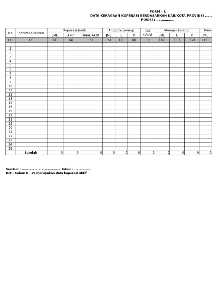 Form Pendataan 1 | PDF