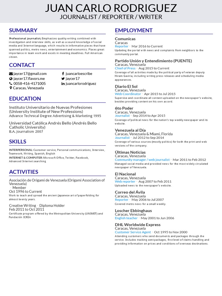 JC Resume | PDF | Newspapers | Journalism