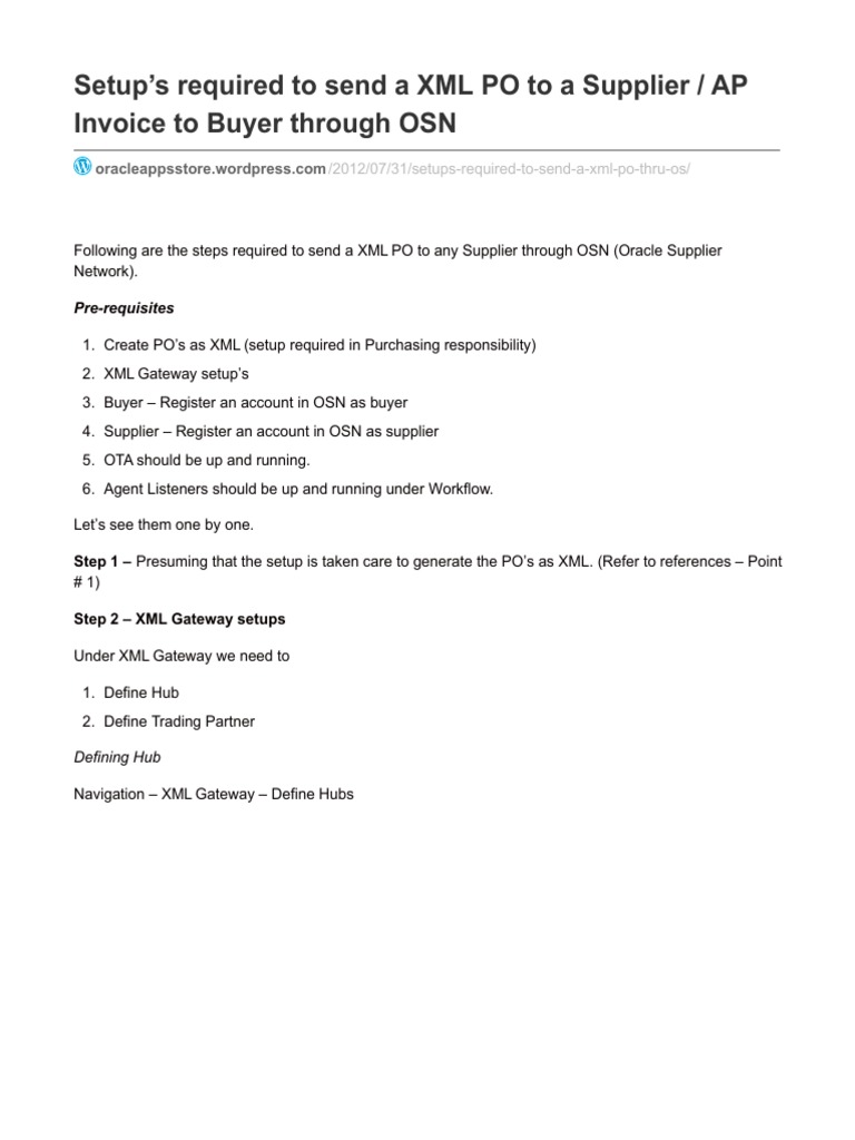 XML POsetup | PDF | Invoice | Xml