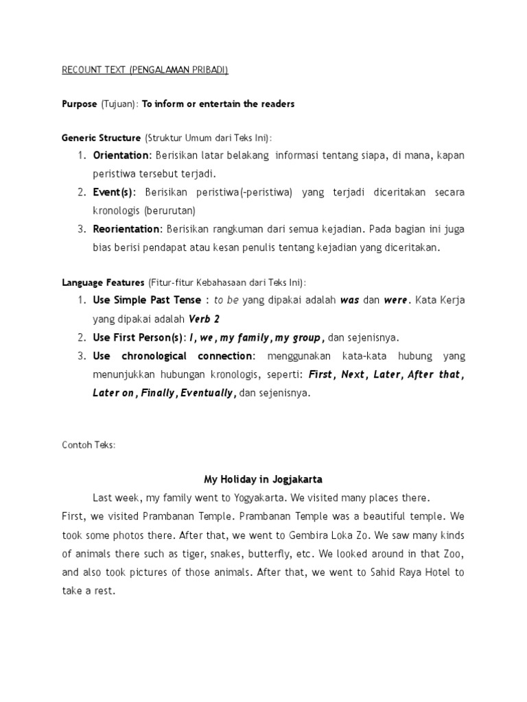 Recount Text - Explanation and Example | PDF | Onomastics | Linguistics