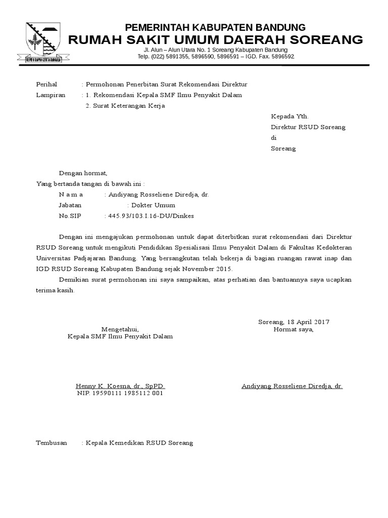 Permohonan Penerbitan Surat Rekom | PDF
