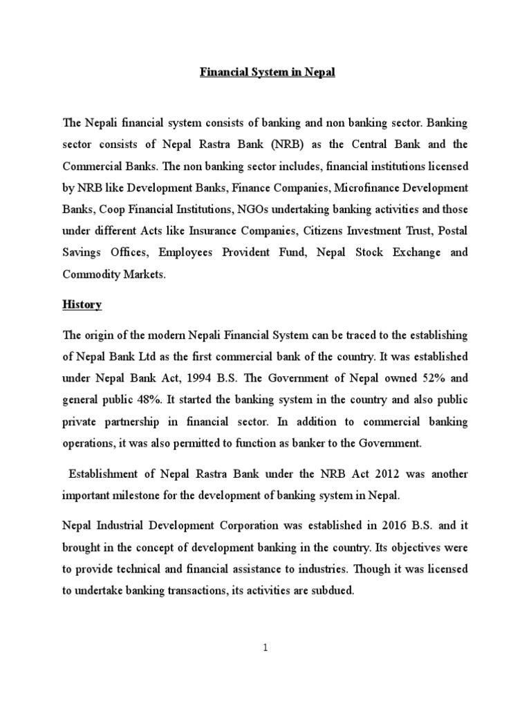 Overview of Nepal's Financial System | PDF | Microfinance | Banks