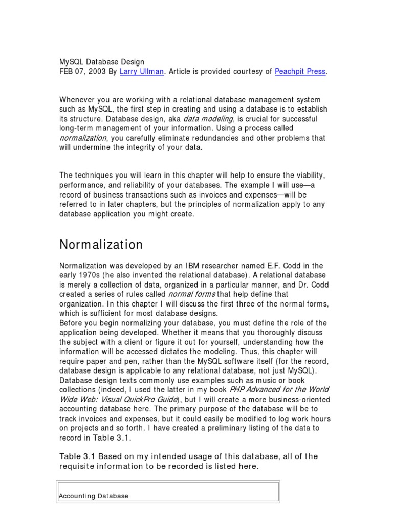 MySQL Database Design | Download Free PDF | Database Index | Relational ...