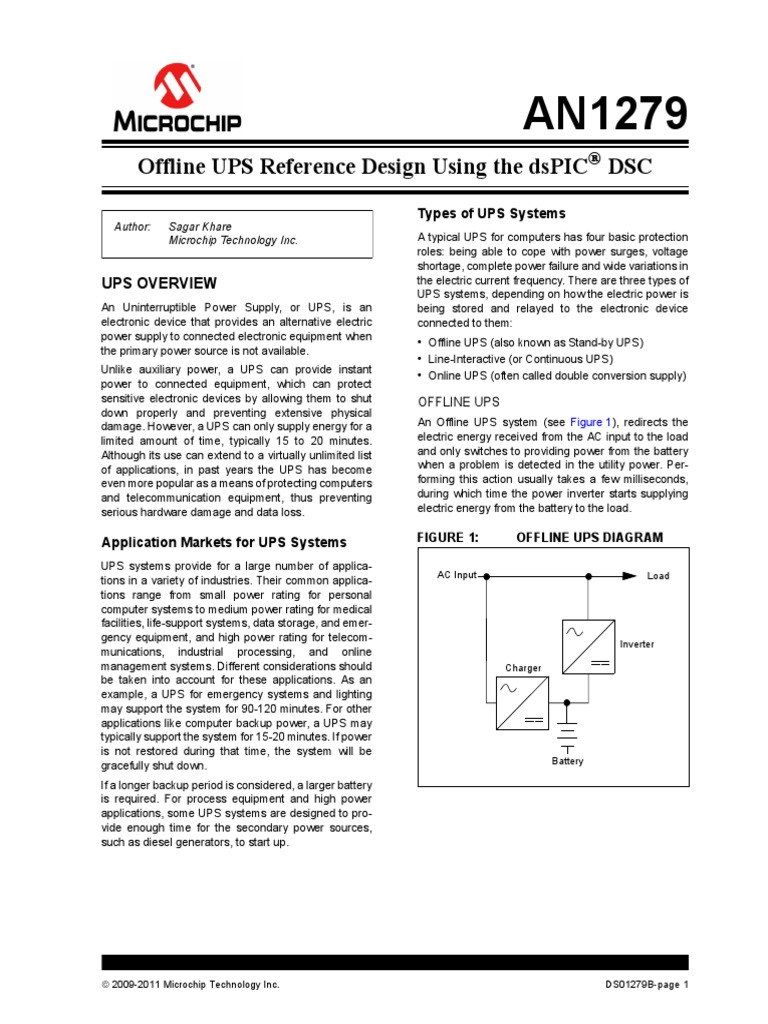 Offline Ups Reference Design Using The Dspic Dsc Pdf Power Inverter