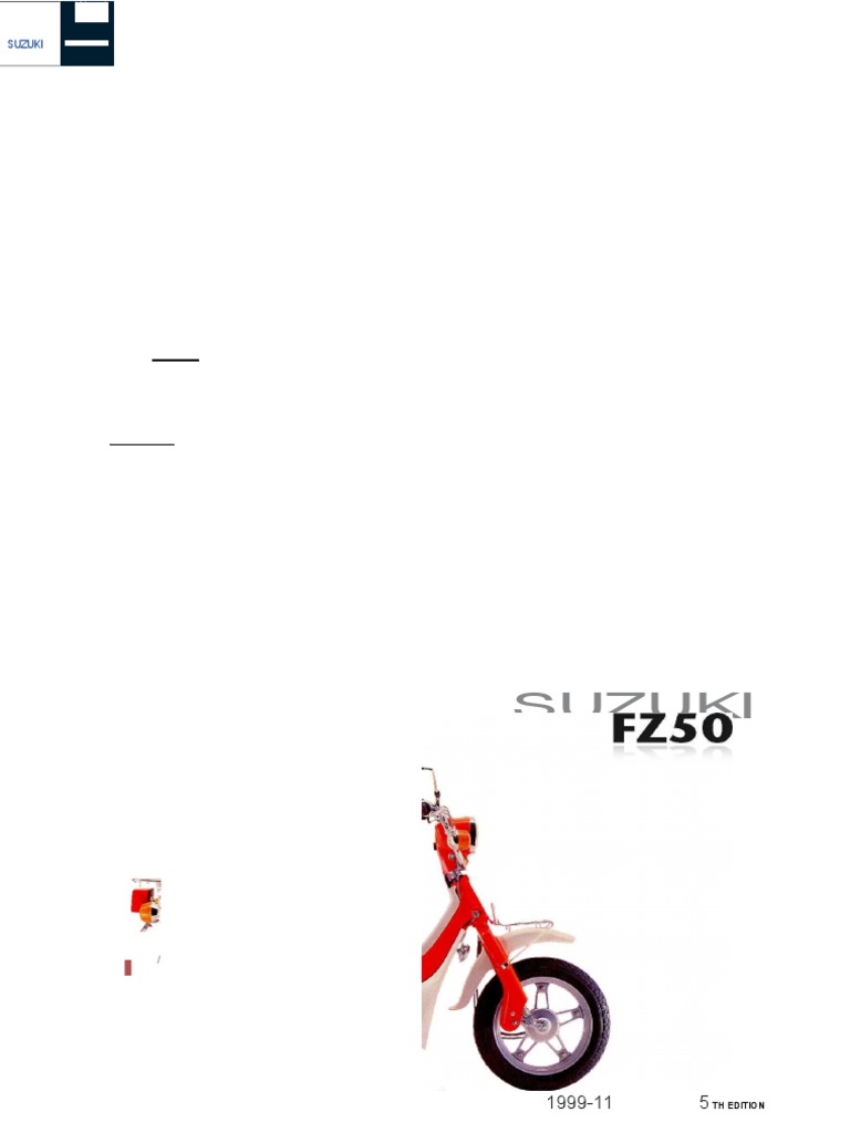 Catalogo de Partes Suzuki FZ50 | PDF
