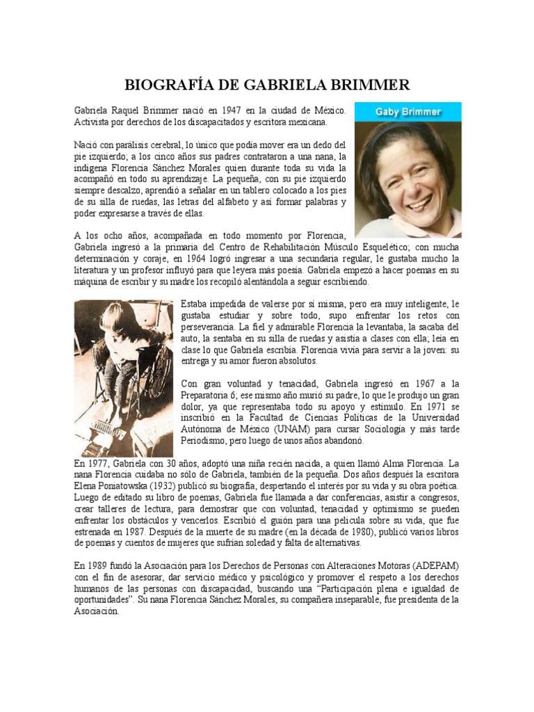 Biografía de Gabriela Brimmer | PDF