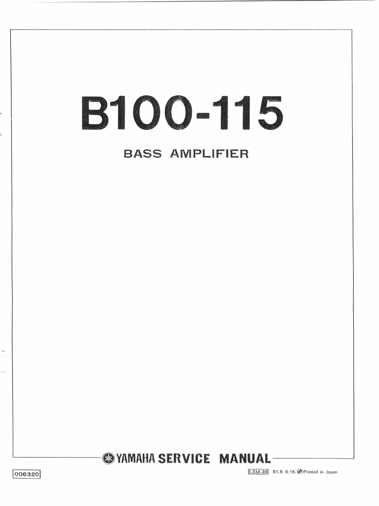 Yamaha b100 115 469907 PDF | PDF