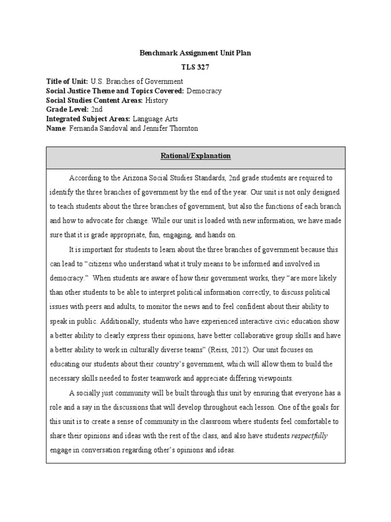 U.S. Government Branches Unit Plan | PDF | United States Congress ...