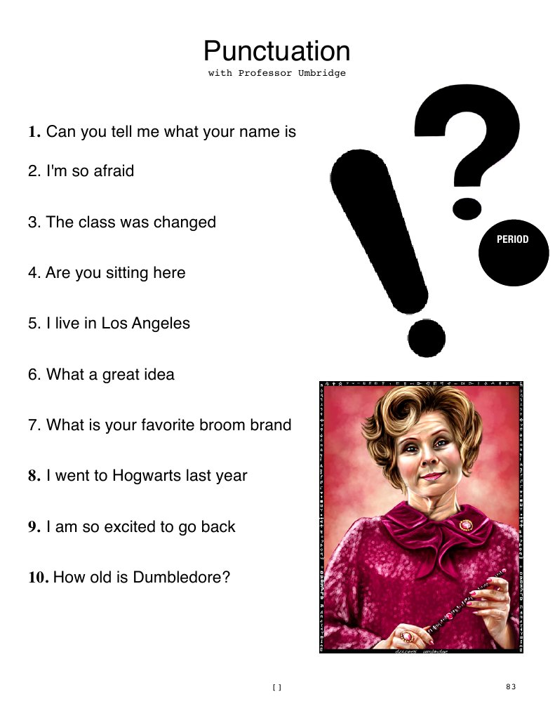 Harry Potter Punctuation | PDF