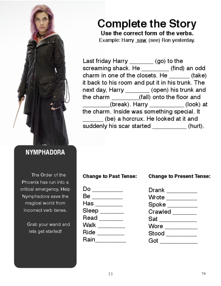 Verb Tense Challenge with Harry Potter | PDF
