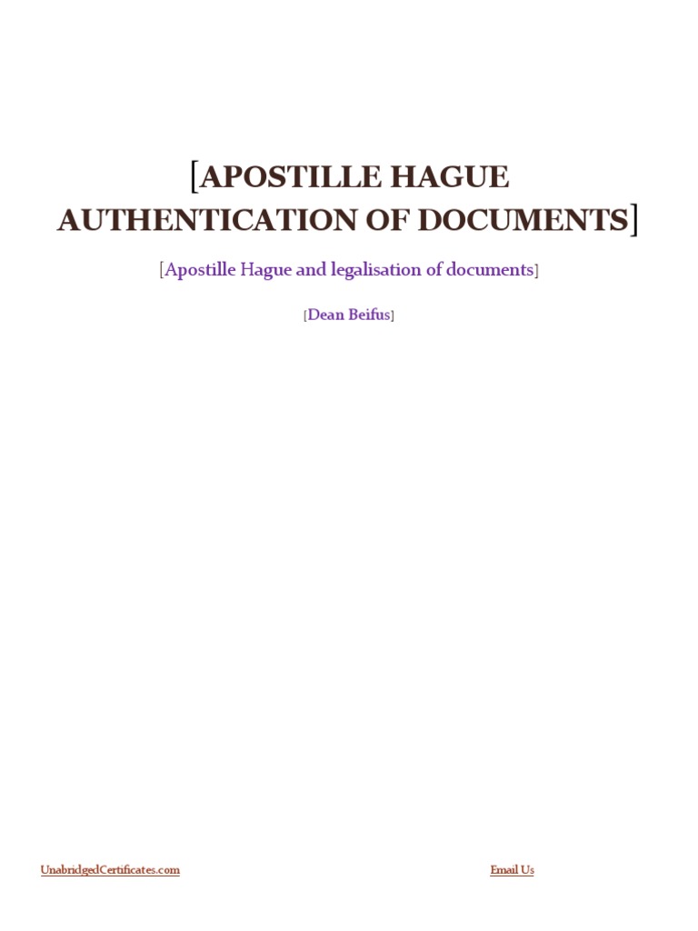 Apostille Hague Аuthentication of Documents | PDF | Government ...