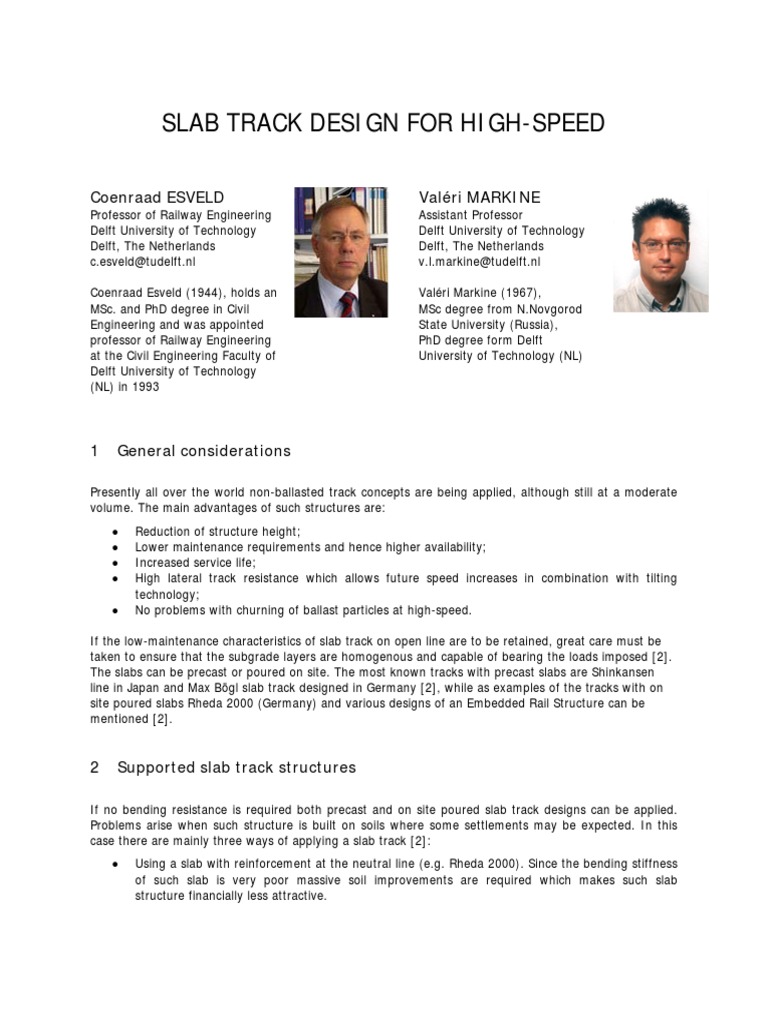 Slab Track Design For High-Speed PDF | PDF | Track (Rail Transport ...