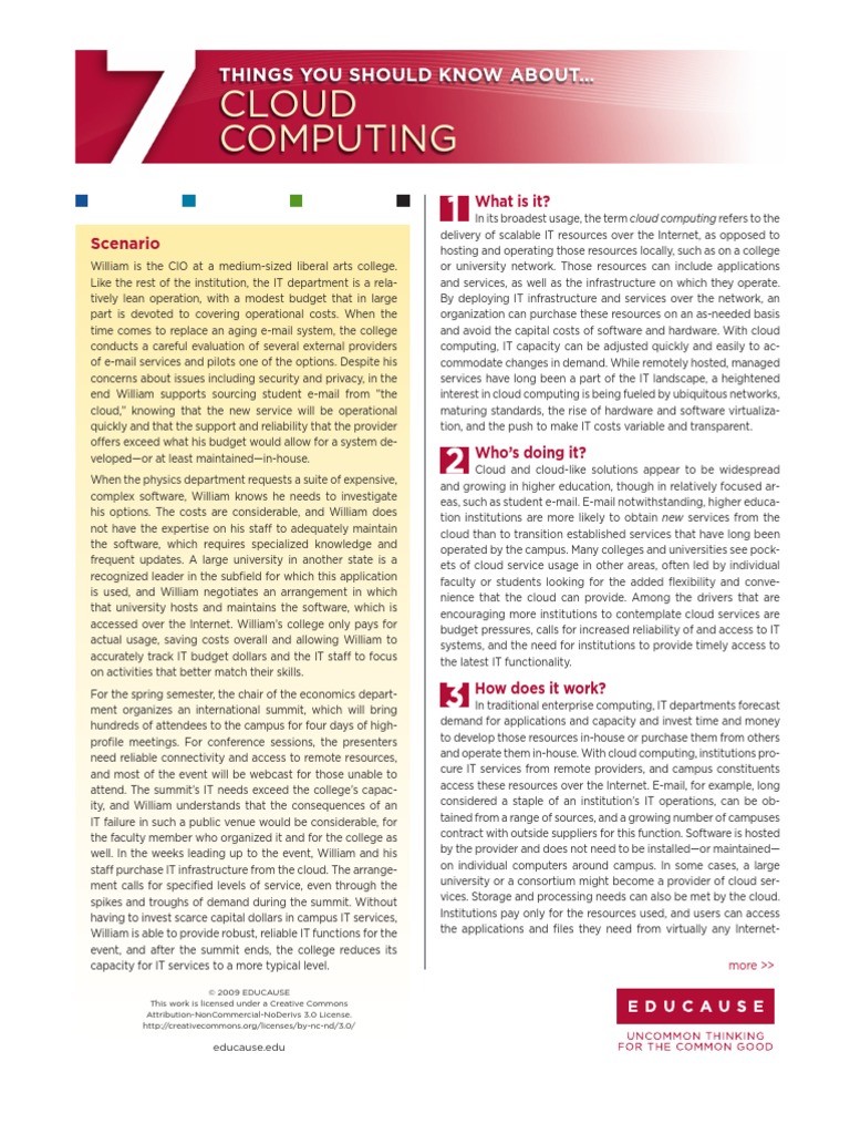 7 Things To Know About CC | PDF | Cloud Computing | Information Technology