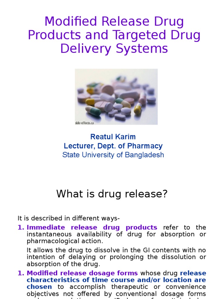 Modified Release Drug Products Overview | PDF | Tablet (Pharmacy ...
