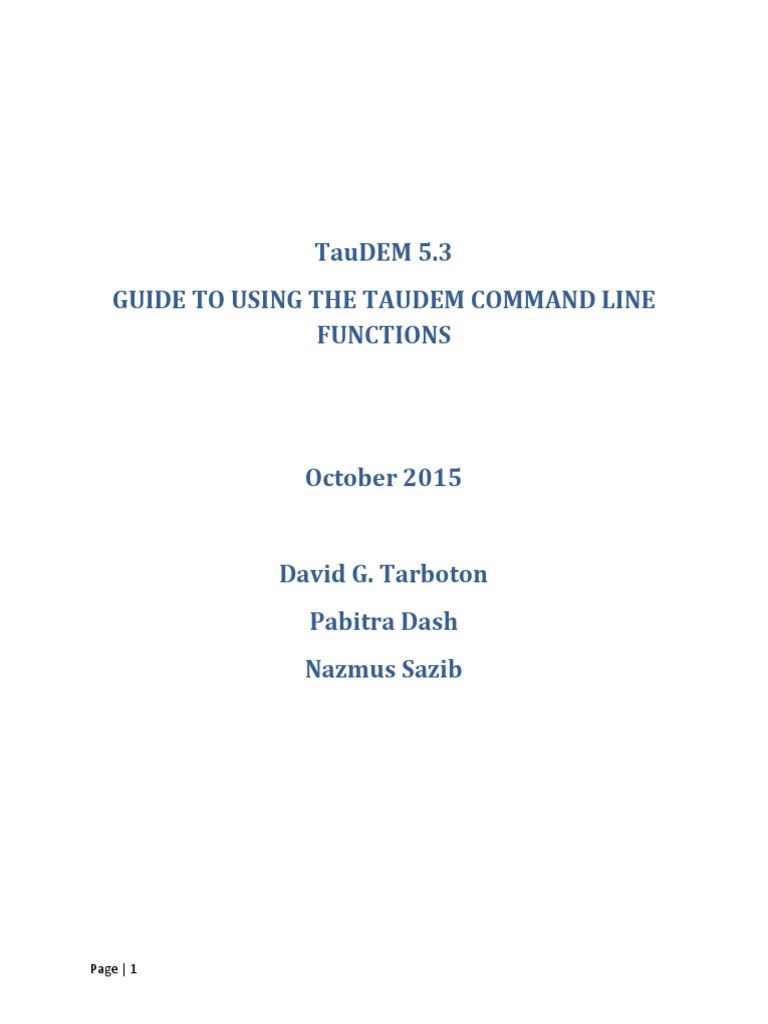 Tau Dem 53 Command Line Guide | Download Free PDF | Command Line Interface | Filename
