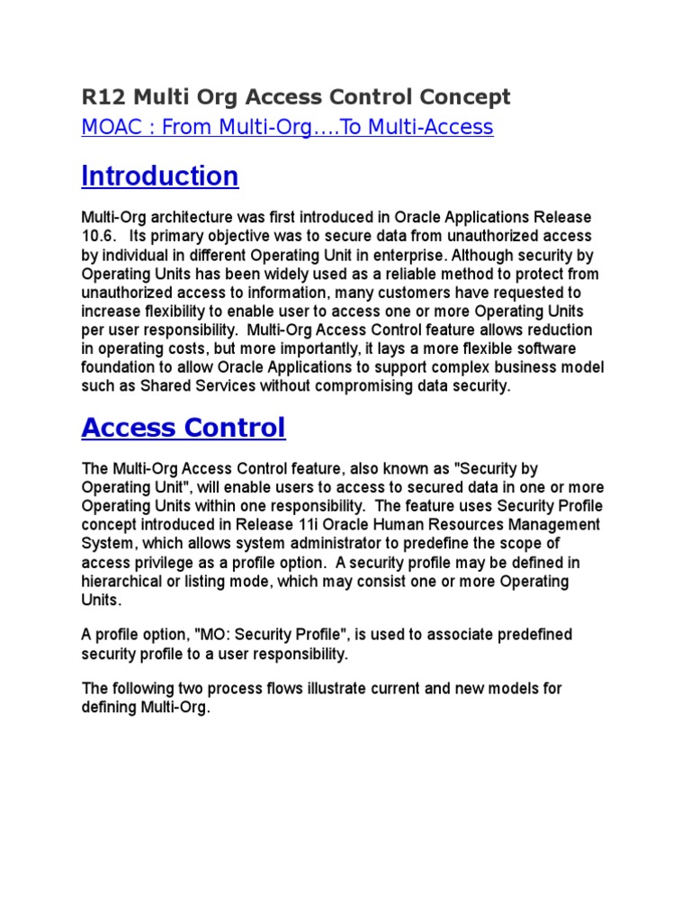 R12 Multi Org Access Control Concept | PDF | Access Control | Business