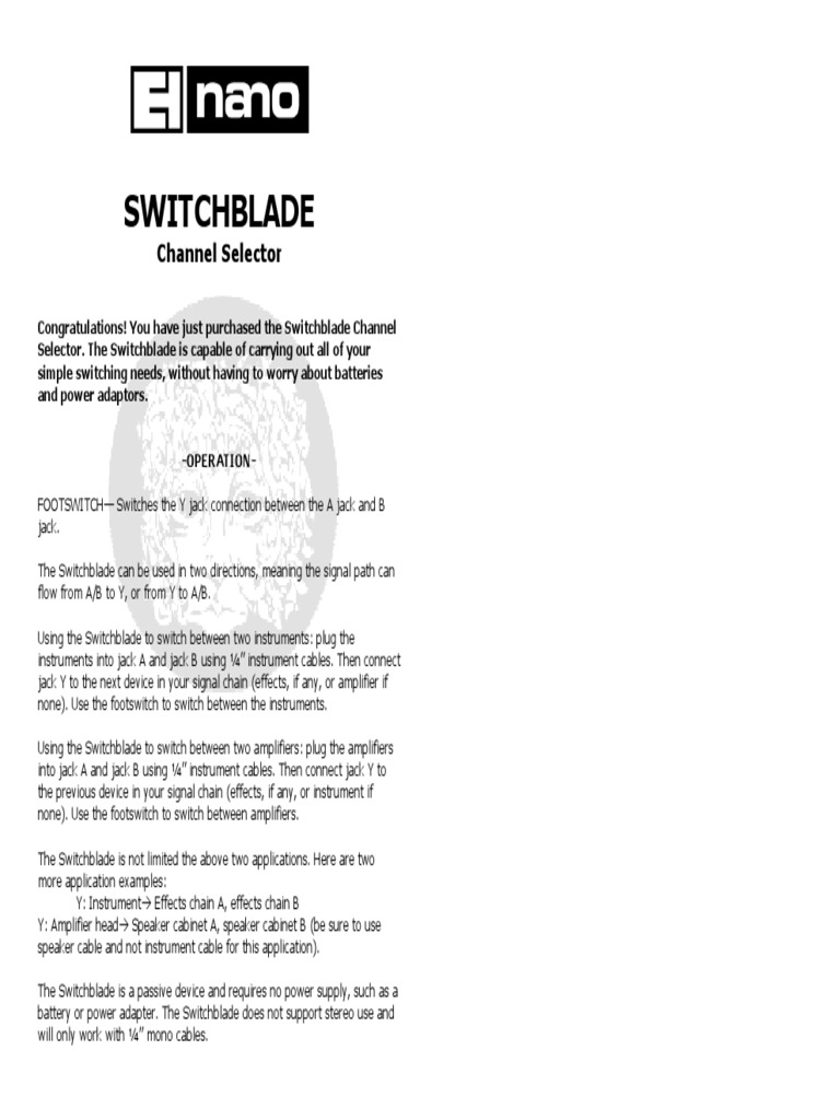 Switchblade: Channel Selector | PDF