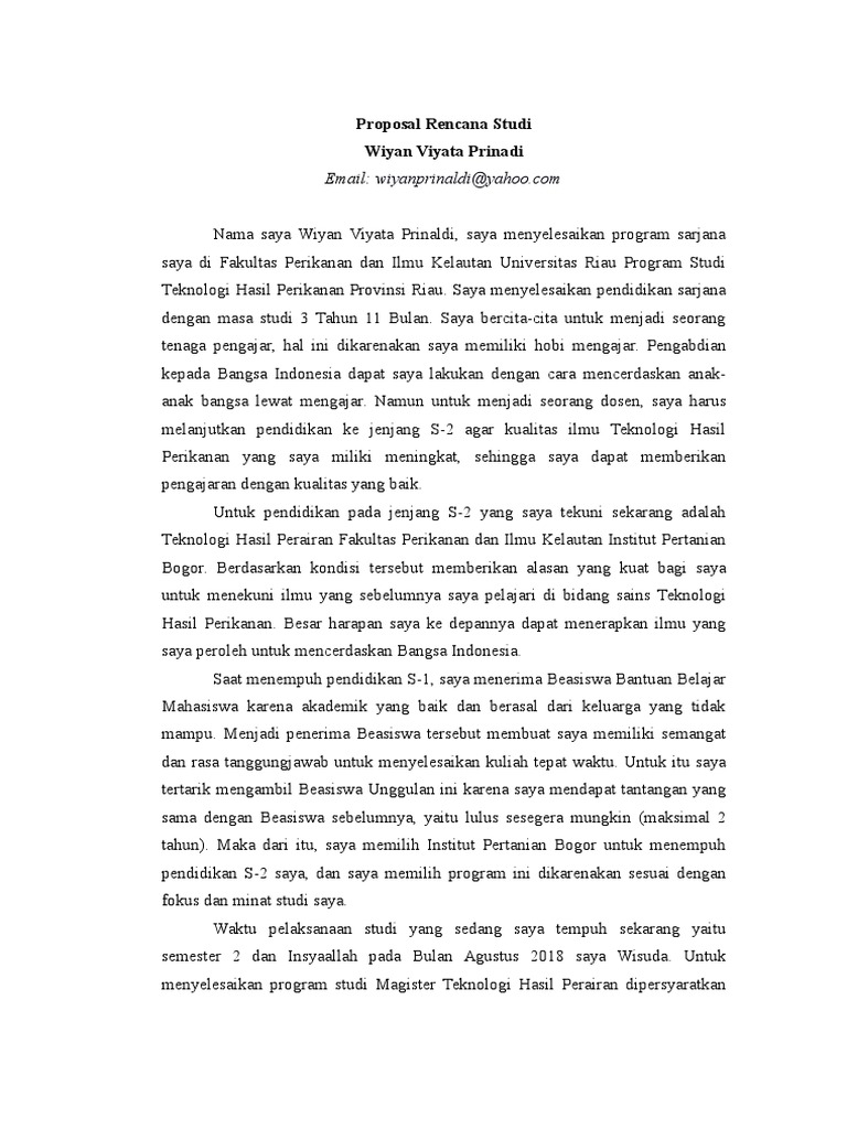 Proposal Rencana Studi | PDF
