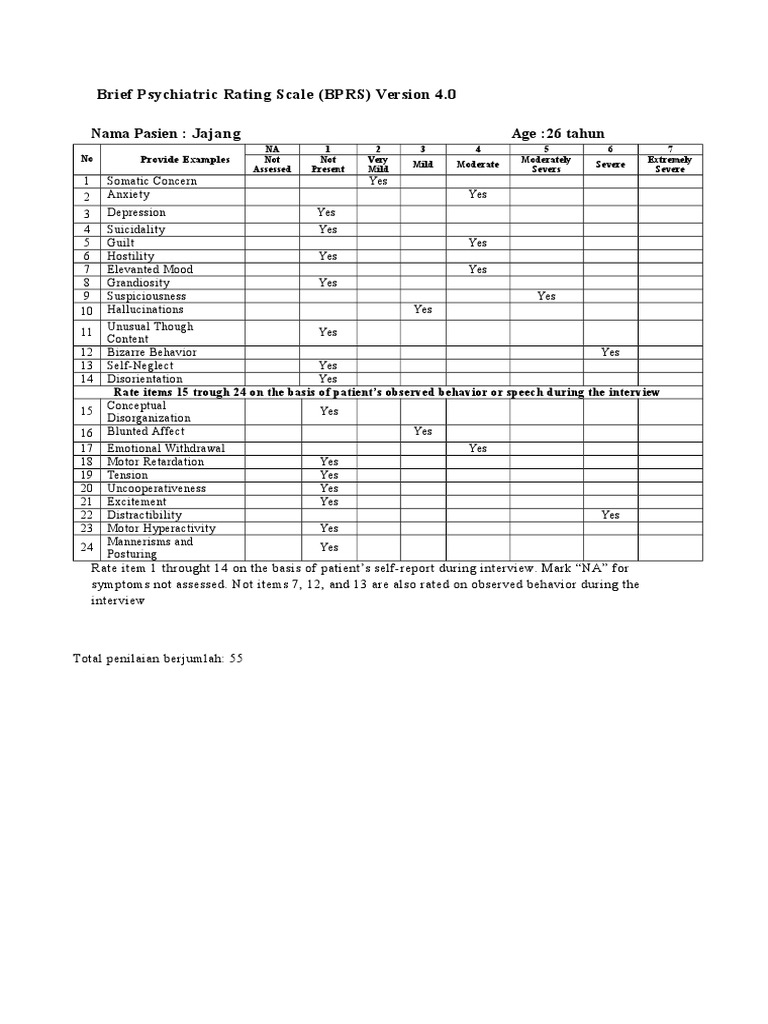 Brief Psychiatric Rating Scale | PDF | Positive Psychology ...