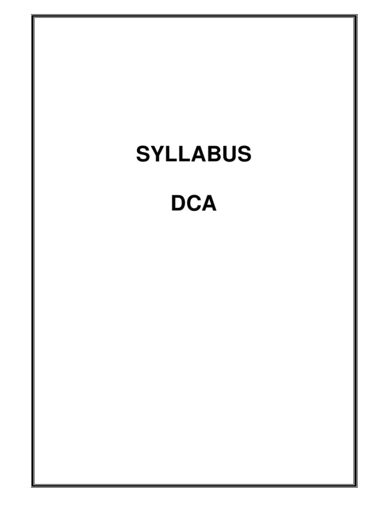 DCA Syllabus | PDF | Html | World Wide Web