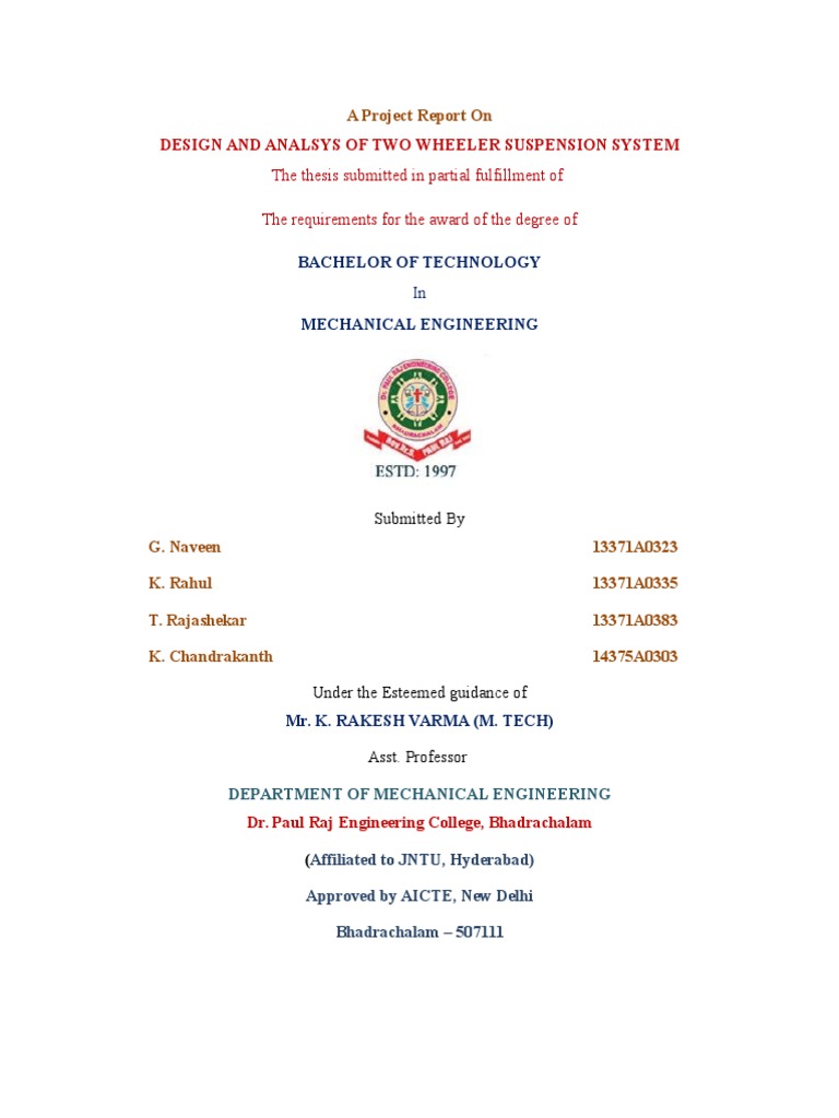 Suspension System Design and Analysis | PDF