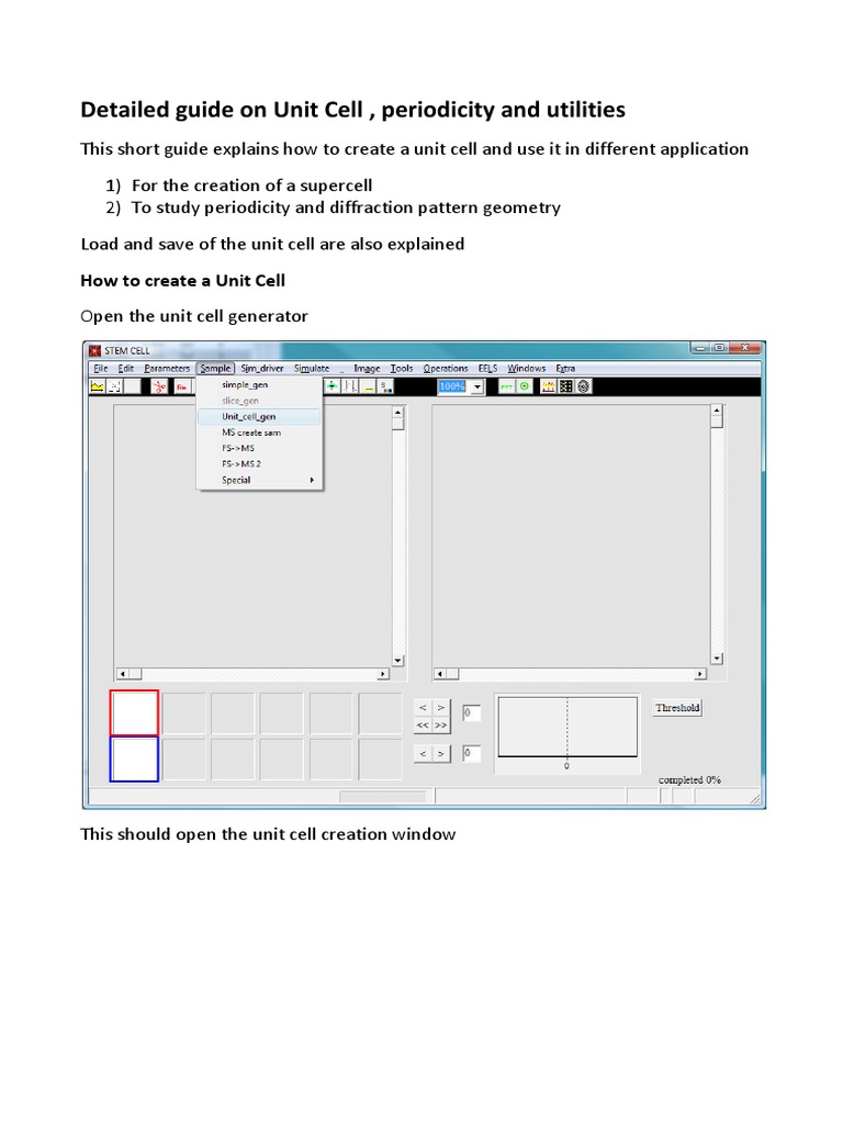 Detailed Guide On Unit Cell, Periodicity and Utilities | PDF