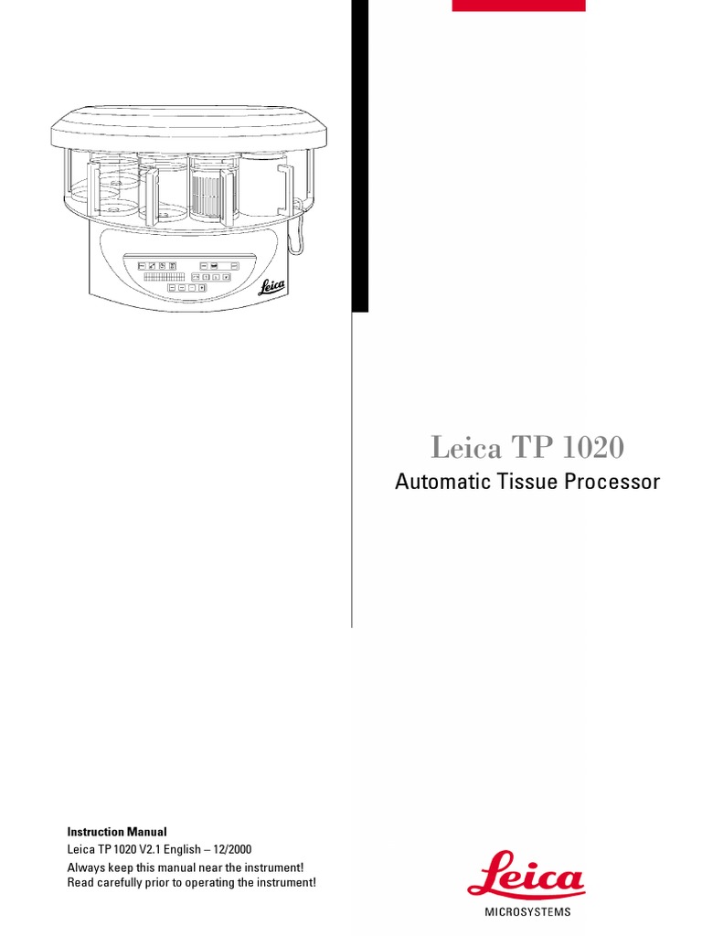 Leica TP 1020 Automatic Tissue Processor | PDF | Mains Electricity | Electrical Connector