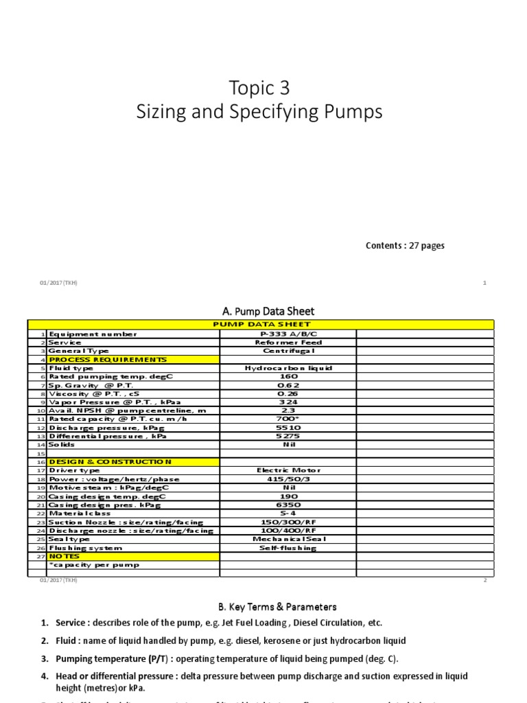 Sizing and Specifying Pumps R2 | PDF | Pump | Viscosity