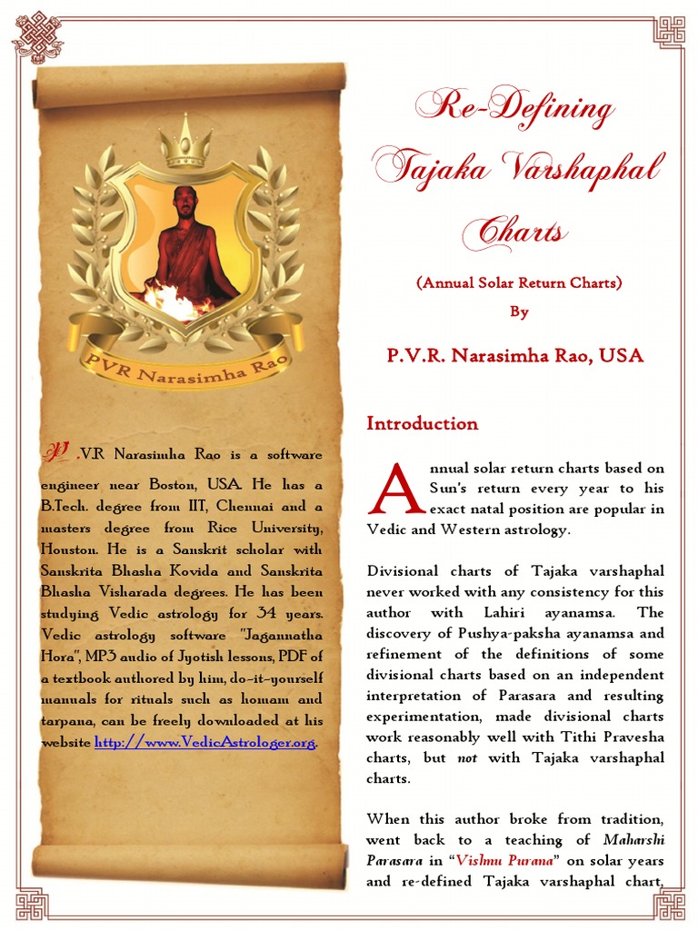 Redefining Tajaka Varshaphal Charts | PDF | Zodiac | Technical Factors ...