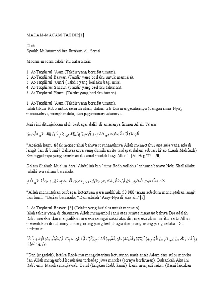 Macam - Macam Takdir | PDF