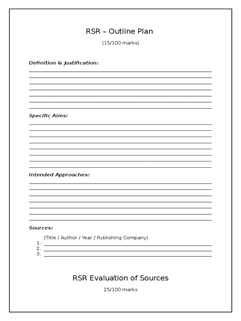 RSR Template | PDF | Evaluation | Cognitive Science