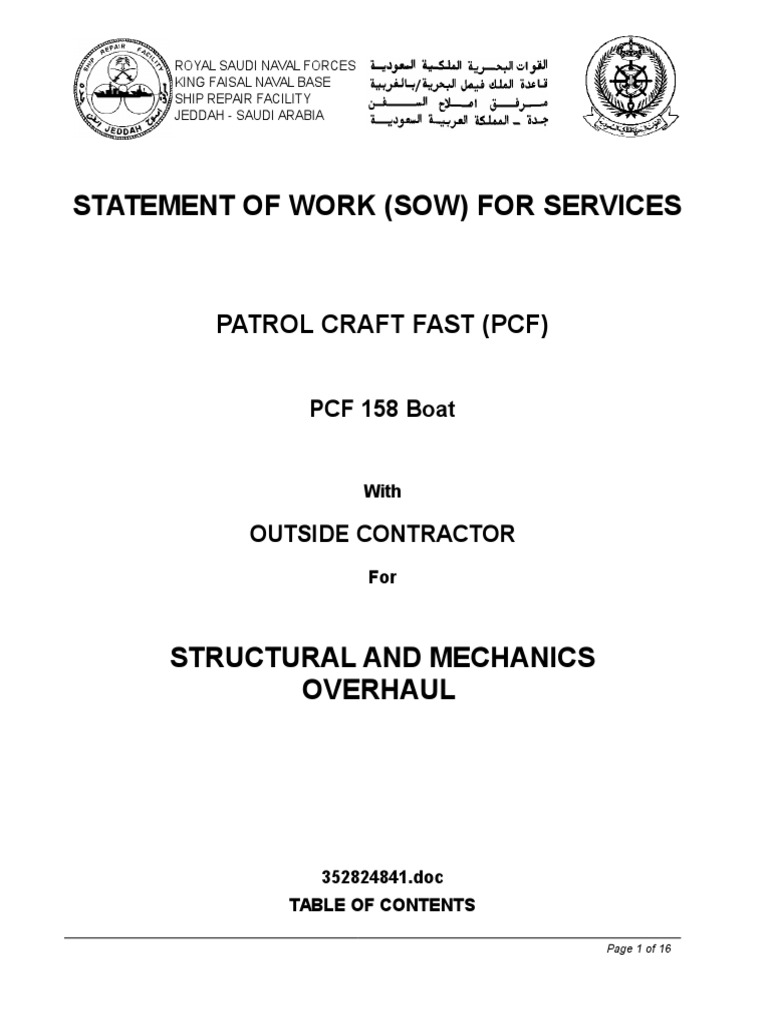Scope of Work (Dry Docking List) | PDF | Non Disclosure Agreement | Ships