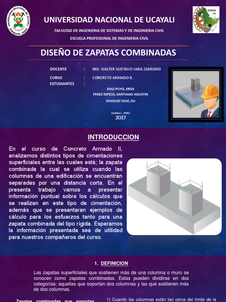 Diseño y cálculo de una zapata combinada rectangular para soportar dos ...