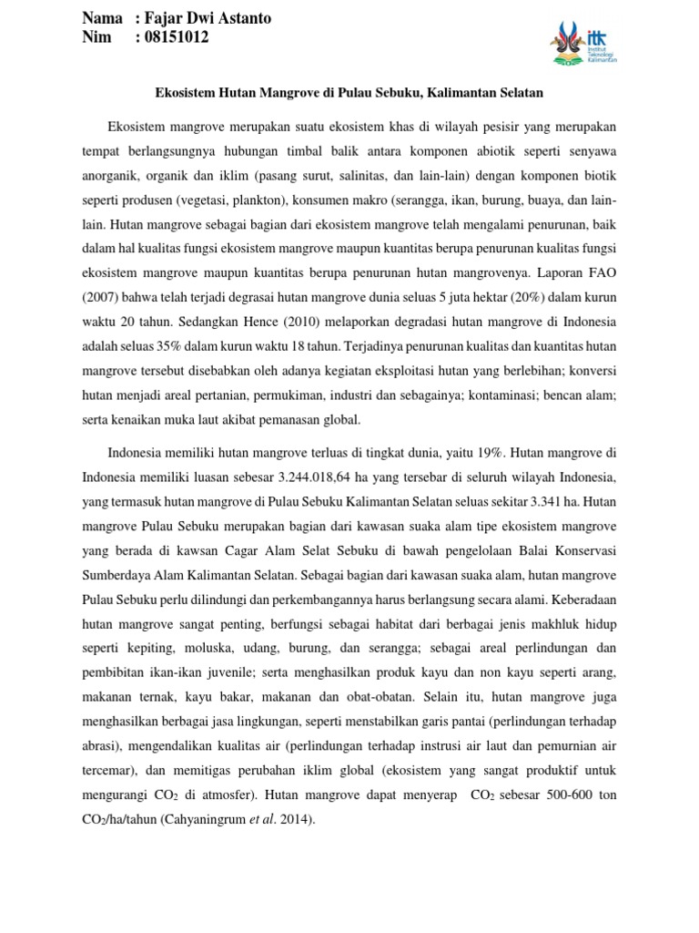 PLP - 2017 - 08151012 - Ekosistem Hutan Mangrove Di Pulau Sebuku ...