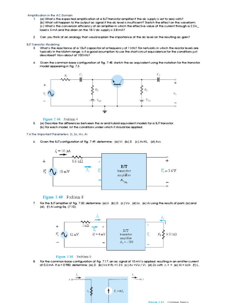 BJT Modeling Problems | PDF | Amplifier | Electrical Circuits