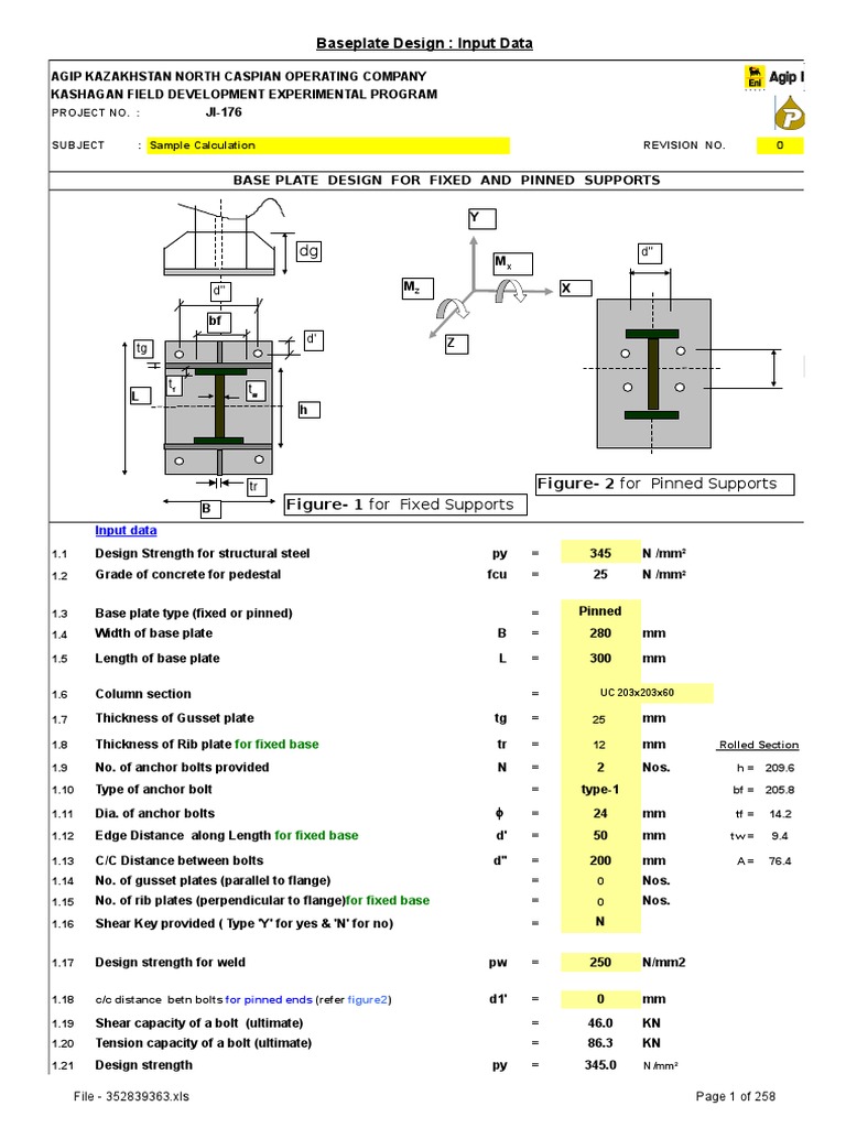 Design of Base Plate | PDF | Screw | Energy And Resource