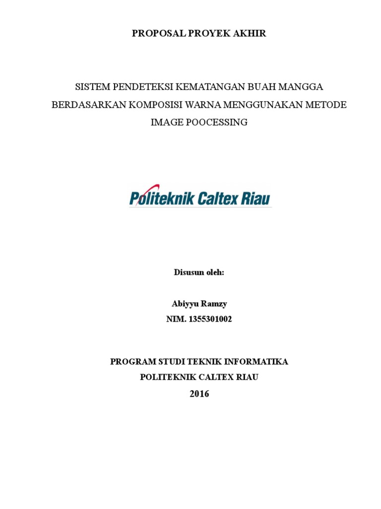Proposal Proyek Akhir | PDF