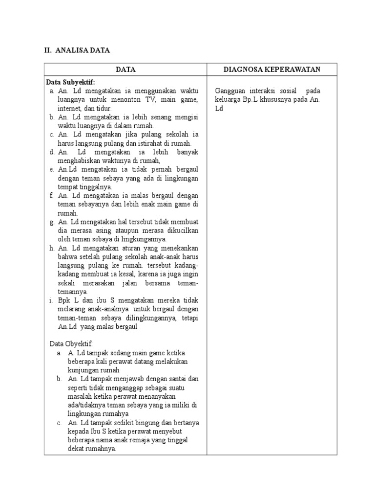 Contoh Analisa Data Dan Skoring | PDF