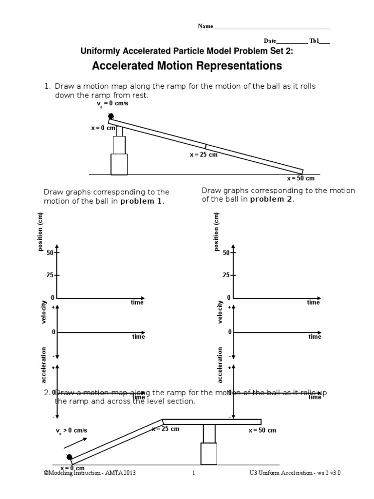 U3 PS2 - Accelerated Motion Representations | PDF | Acceleration ...