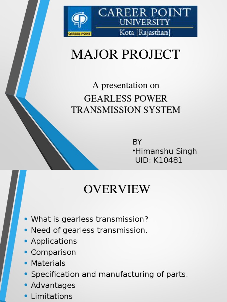 Gearless Power Transmission Overview | PDF | Transmission (Mechanics ...