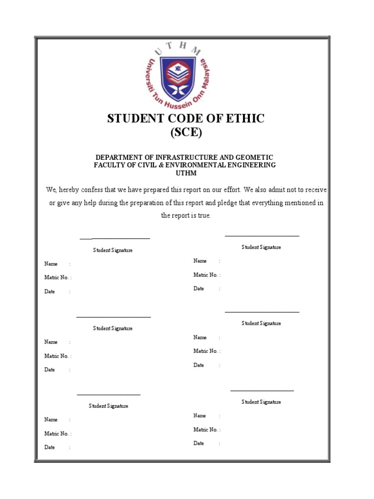 SCE Code Confession Statement | PDF