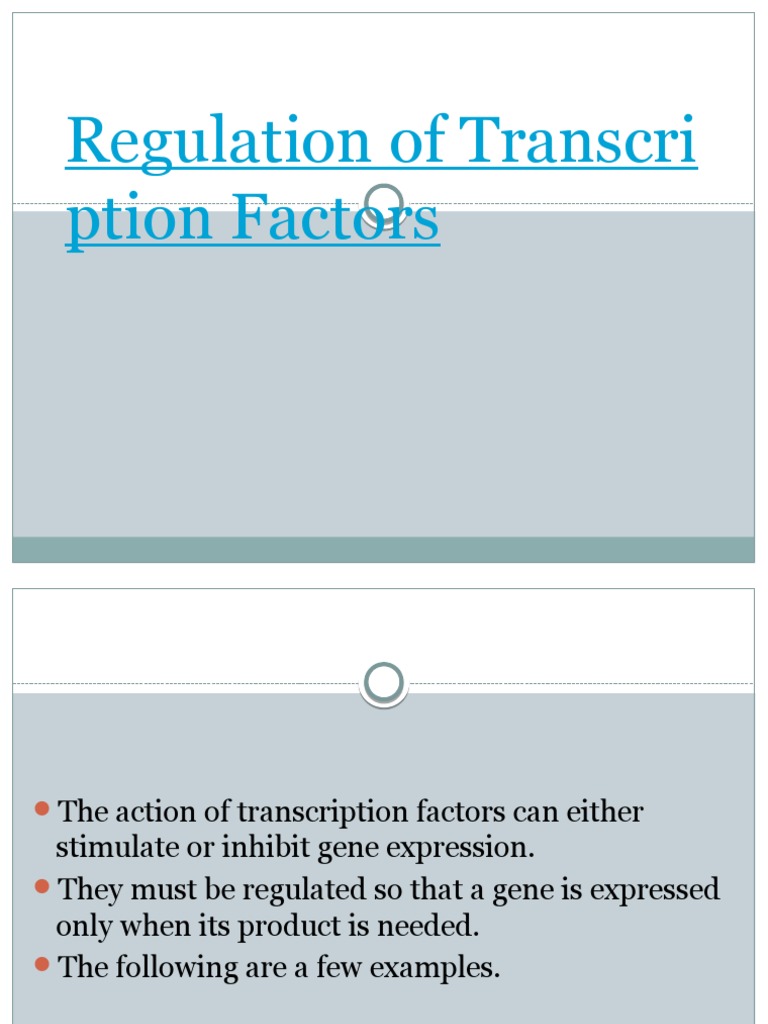 Regulation of Transcription Factors | PDF | Nf κb | Operon