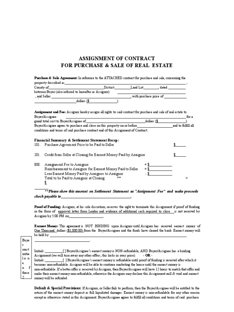 Assignment of Contract | PDF | Assignment (Law) | Contract Law