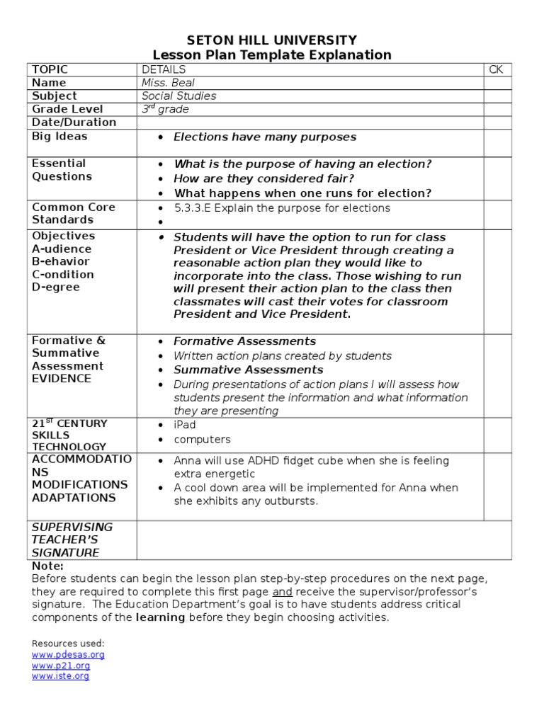 3rd Grade Election Lesson Plan | PDF | Lesson Plan | Educational Assessment